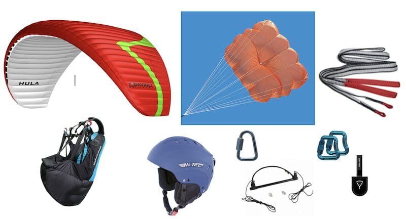 Paragliding set Hike & Fly, lichtgewicht paragliding set