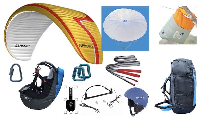 Paragliding set voor semi-gevorderde piloten.