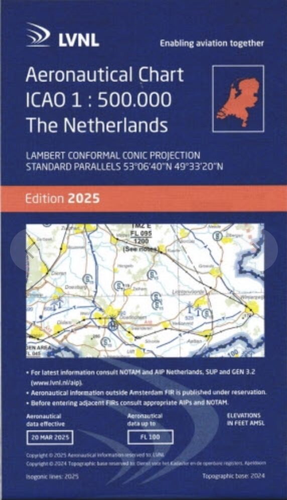 ICAO kaart Nederland | ICAO Aeronautical Chart Netherlands